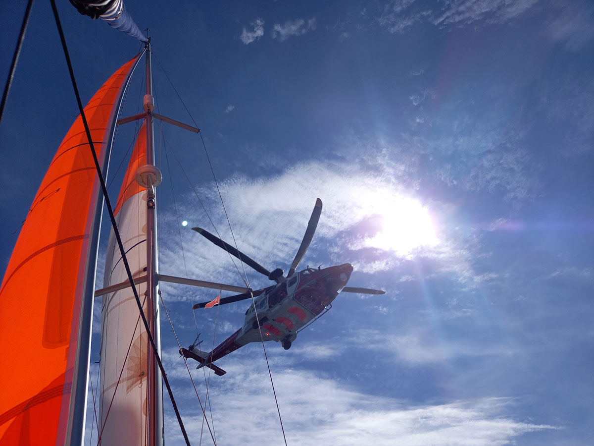 Orange Sails for Safety at Sea - Rolly Tasker Sails